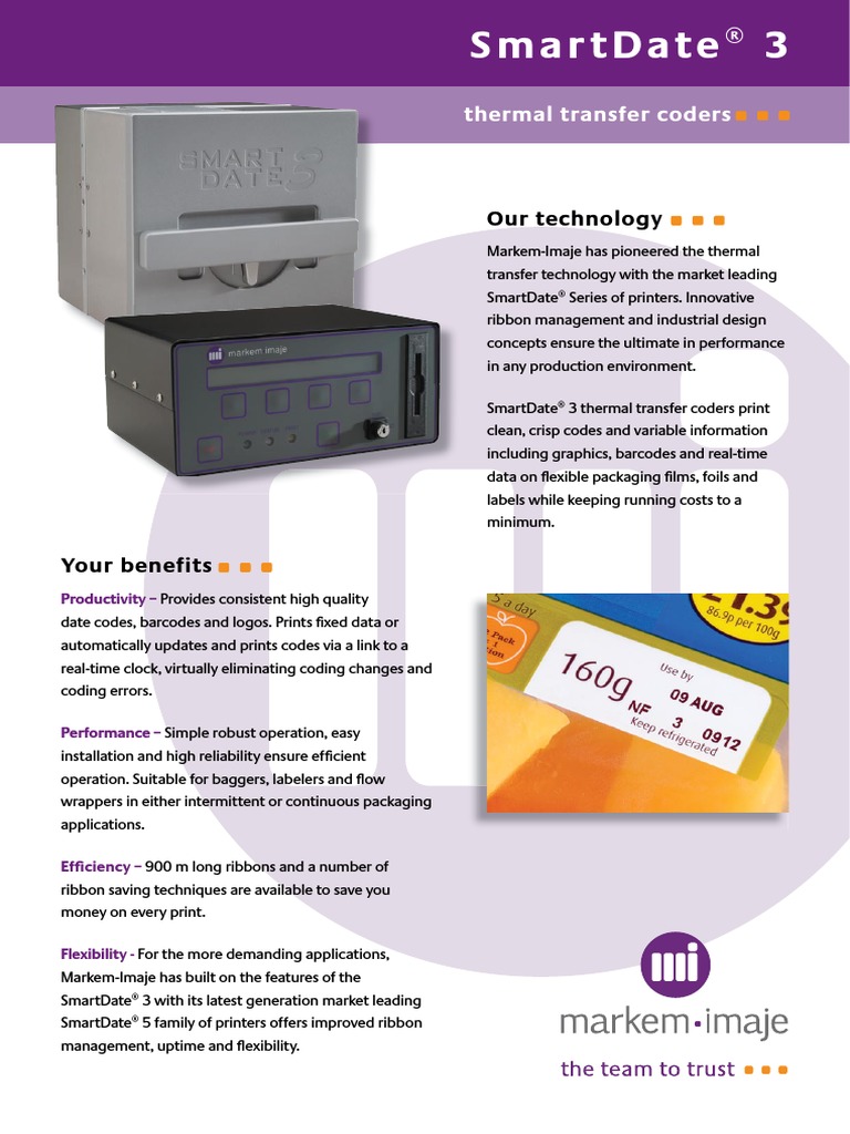 Markem-Imaje SmartDate 3 Datasheet | PDF