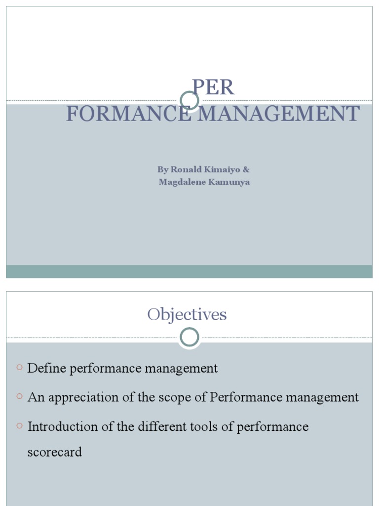 Performance Management Guide | PDF | Performance Management ...