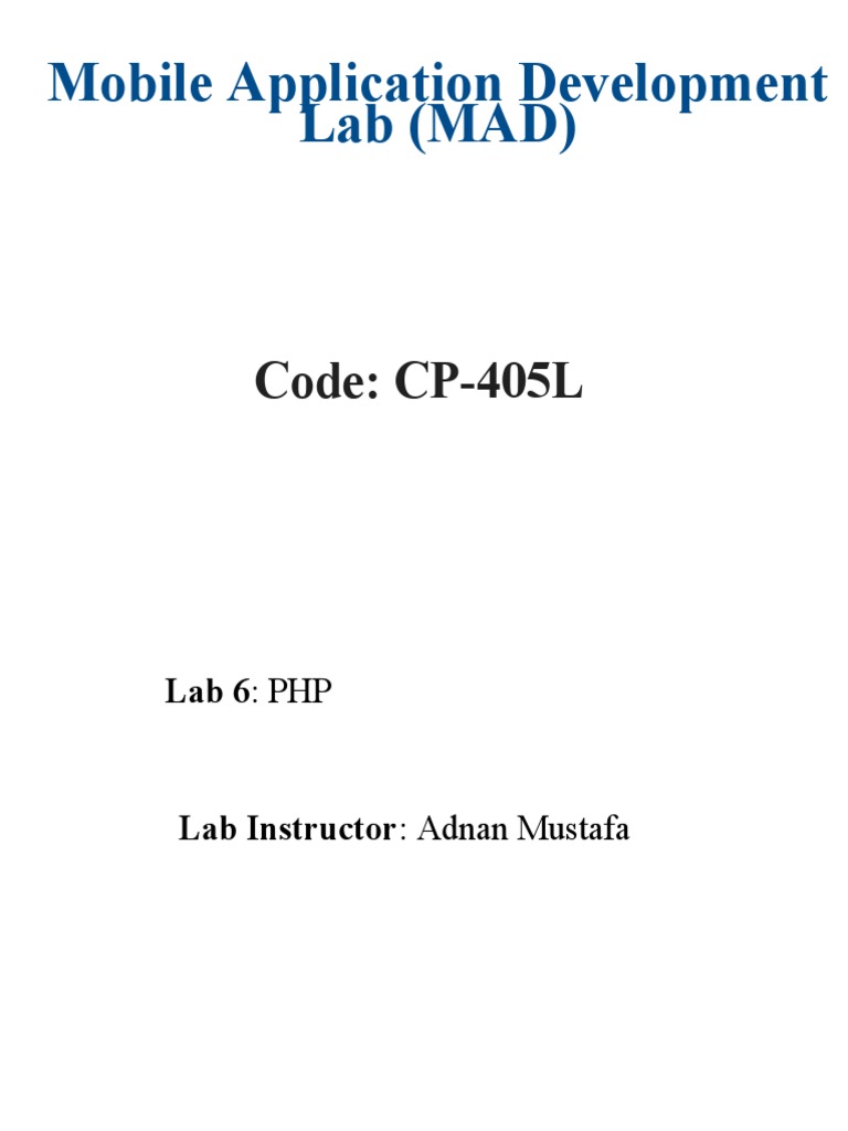 Lab Manual 06 (MAD) | PDF | Php | Software Engineering