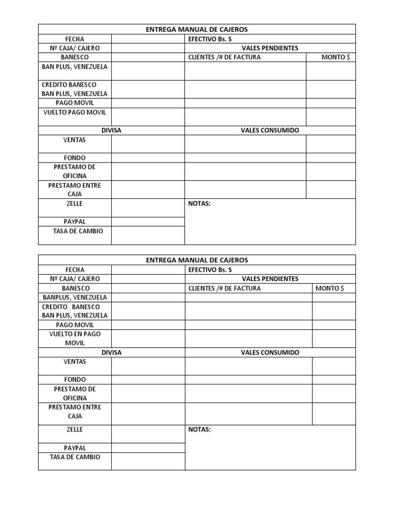 Formato de Cierre de Caja | PDF Formato de Cierre de Caja | PDF