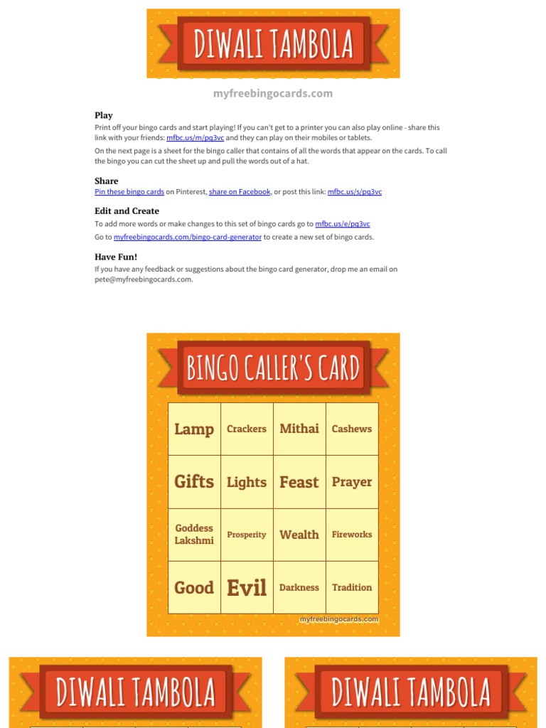 Diwali Tambola | PDF