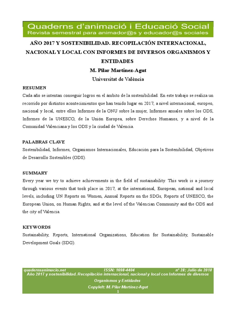 Ano 2017 | PDF | Sustentabilidad