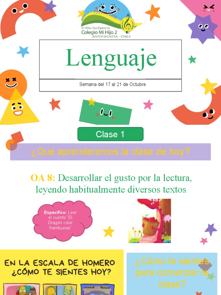 Lenguaje - Semana Del 17 Al 21 de Octubre | PDF | Libros para ...