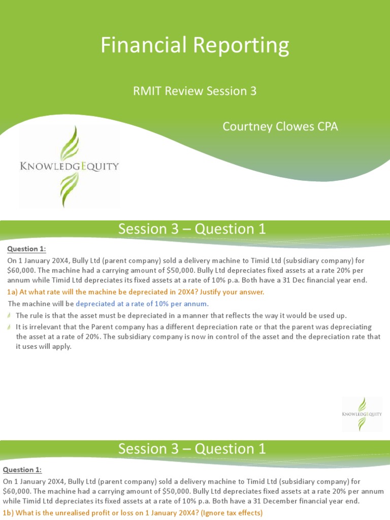 RMIT FR Week 3 Solutions PDF | PDF | Depreciation | Cost Of Goods Sold