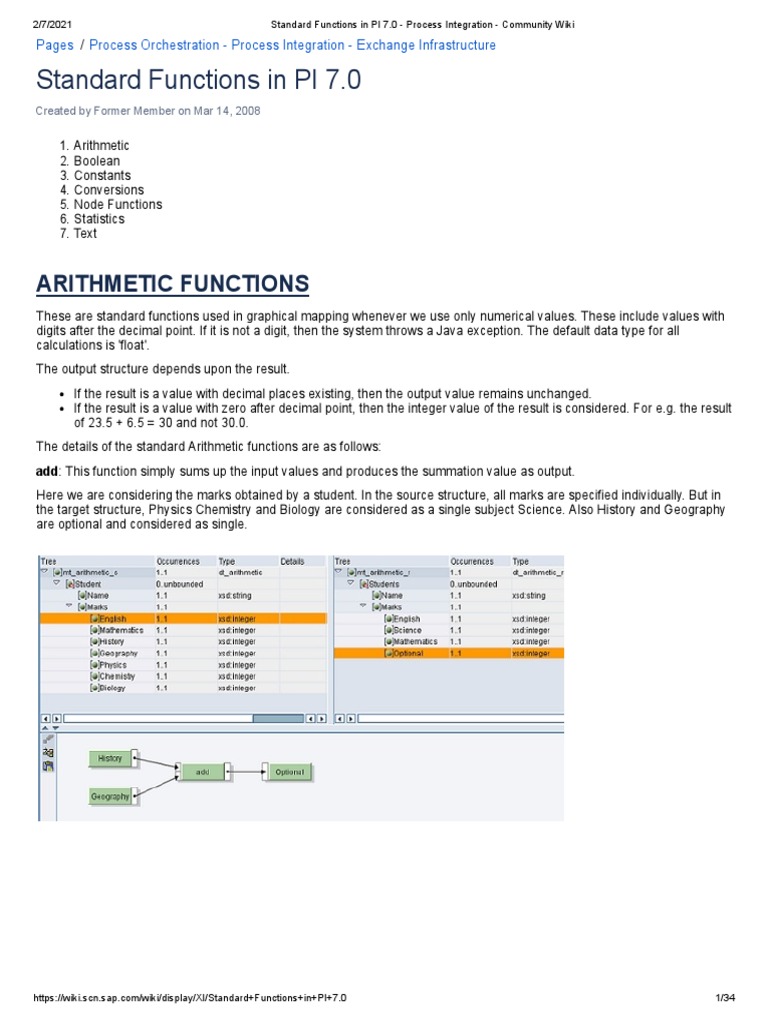 Standard Functions in PI 7.0 - Process Integration - Community Wiki ...