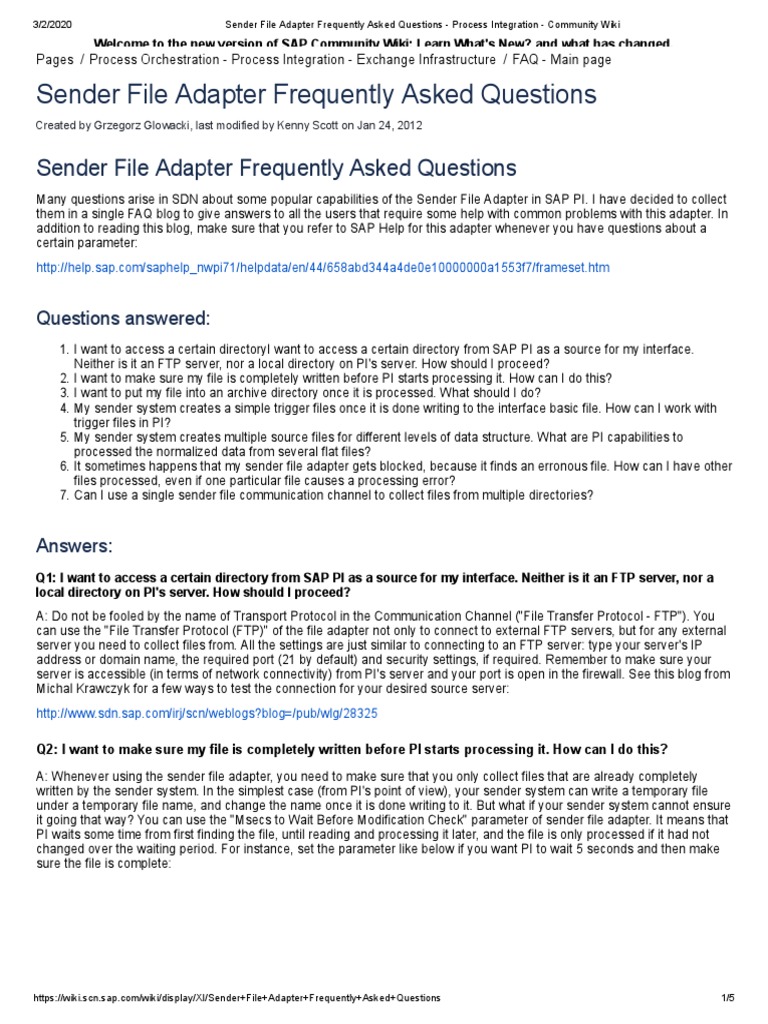 Sender File Adapter Frequently Asked Questions - Process Integration ...