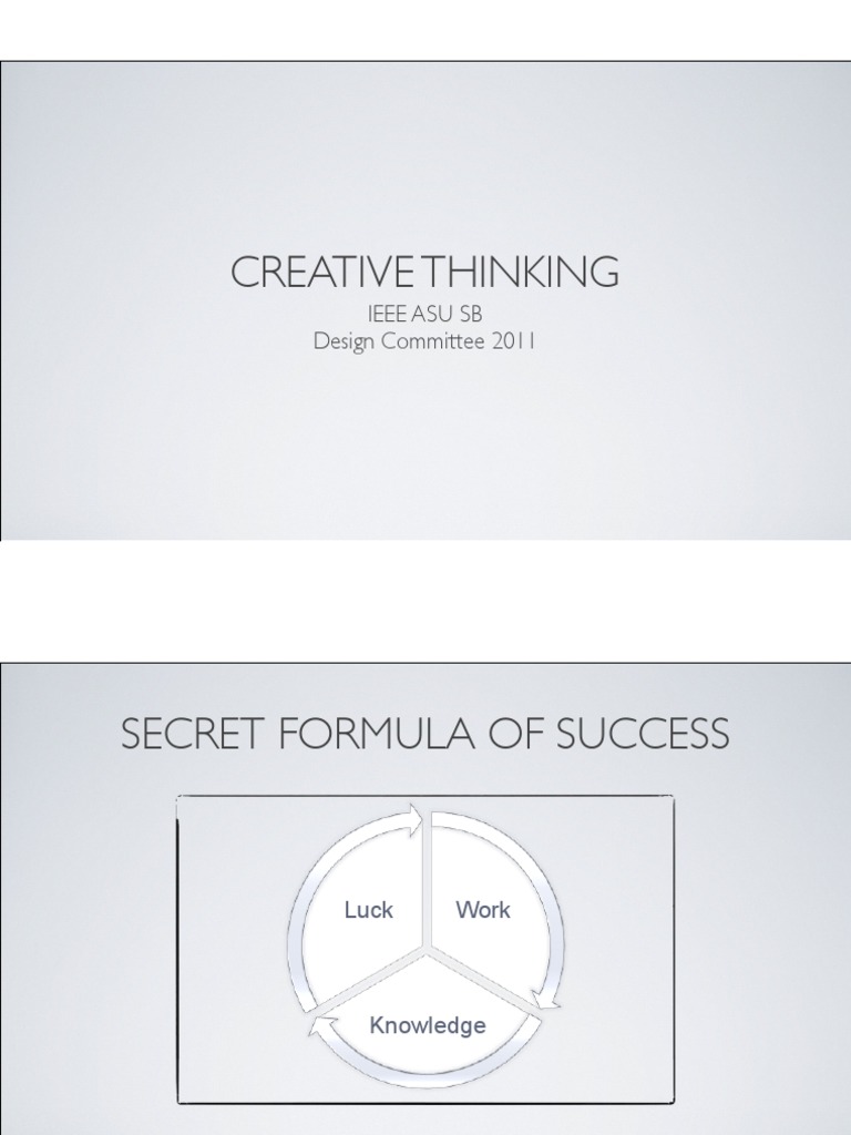 Creative Thinking: Ieee Asu SB Design Committee 2011 | PDF