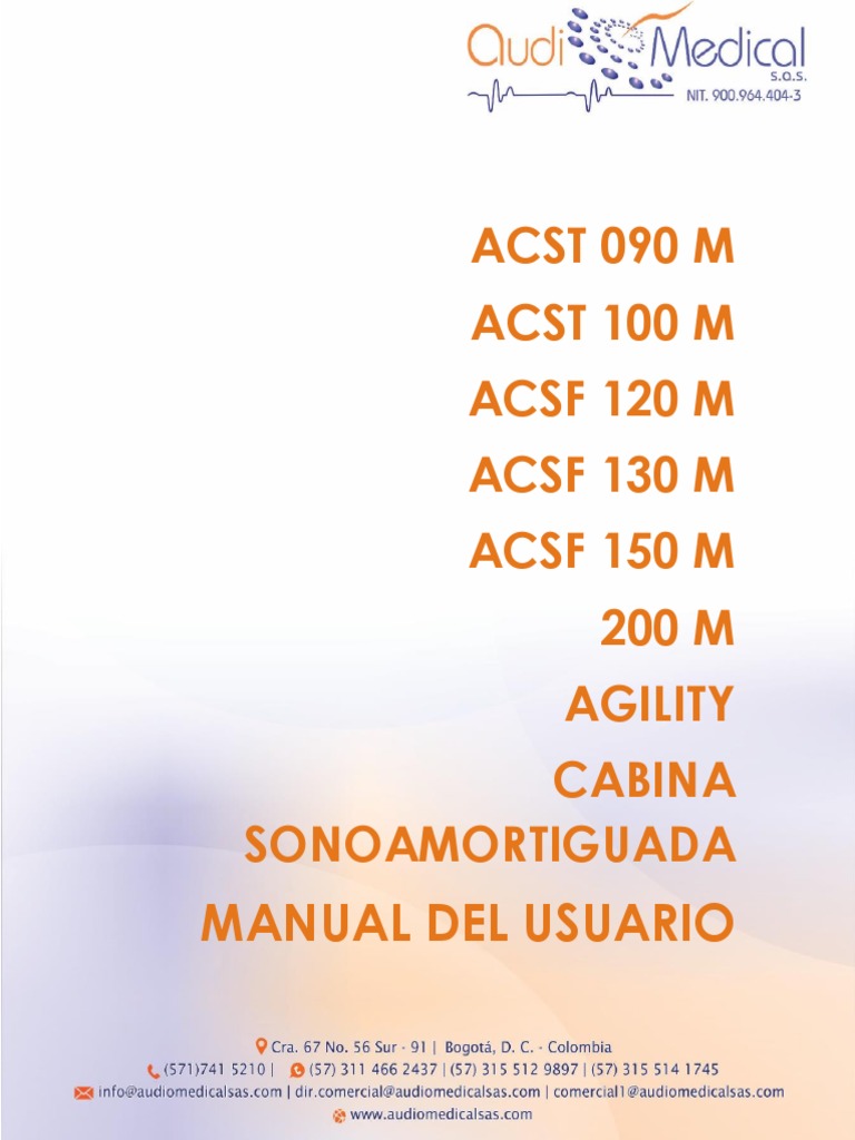 Manual de Usuario Cabinas Audiomedical Linea Acst | PDF | Residuos ...