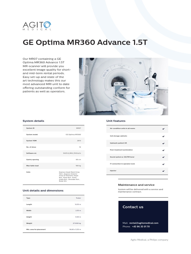 Mri 07 Ge Optima mr360 Advance 1 5t | PDF