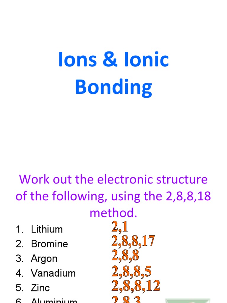 Ions - Ionic Bonding | PDF | Ion | Chemical Compounds