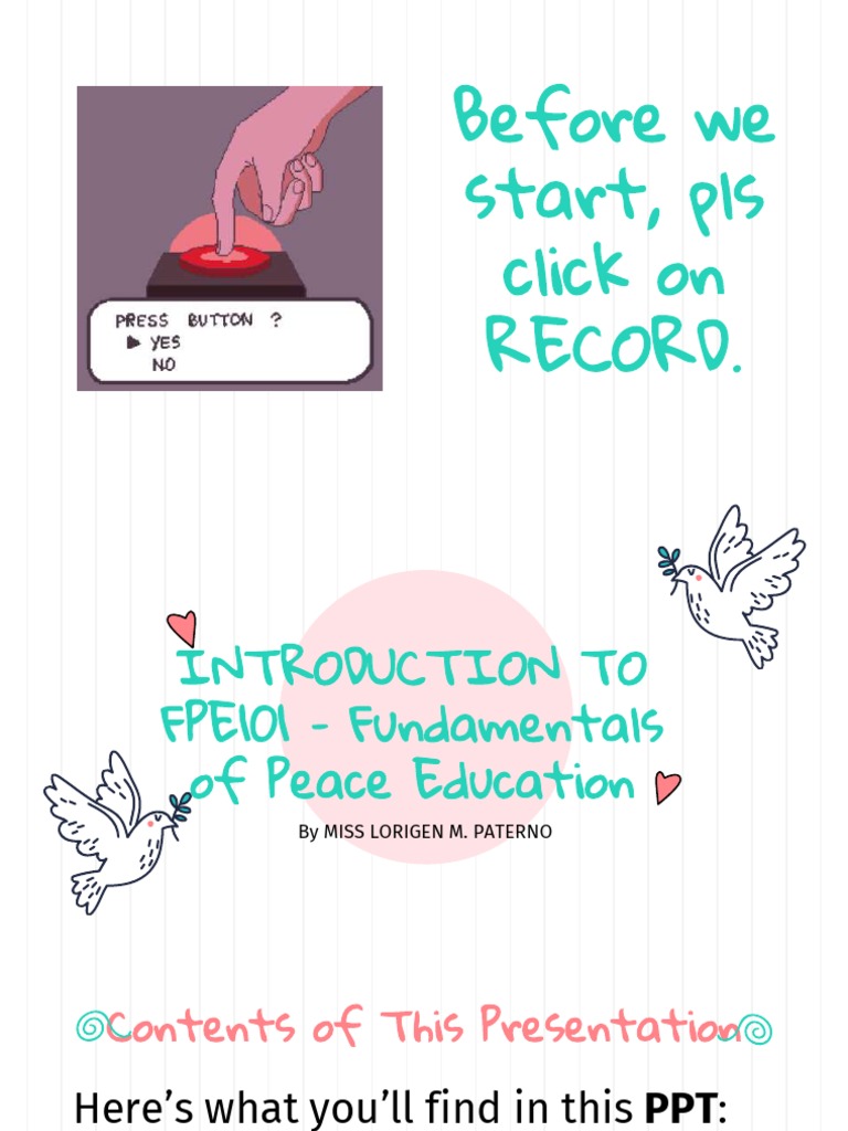 1 - FPE 101 - Introduction To The Subject - 2ndsem 2021-2022-Combined | PDF | International ...