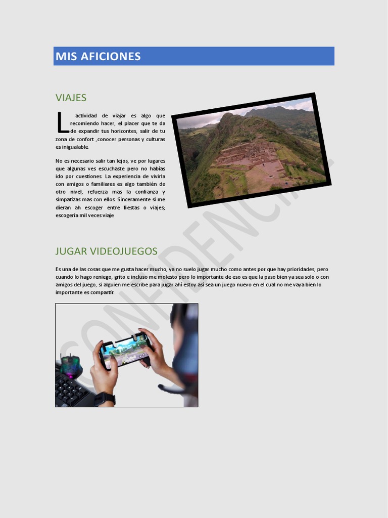 MIS AFICIONES - Brayan Ramos Atoccsa | PDF | Hogar, jardinería y ...