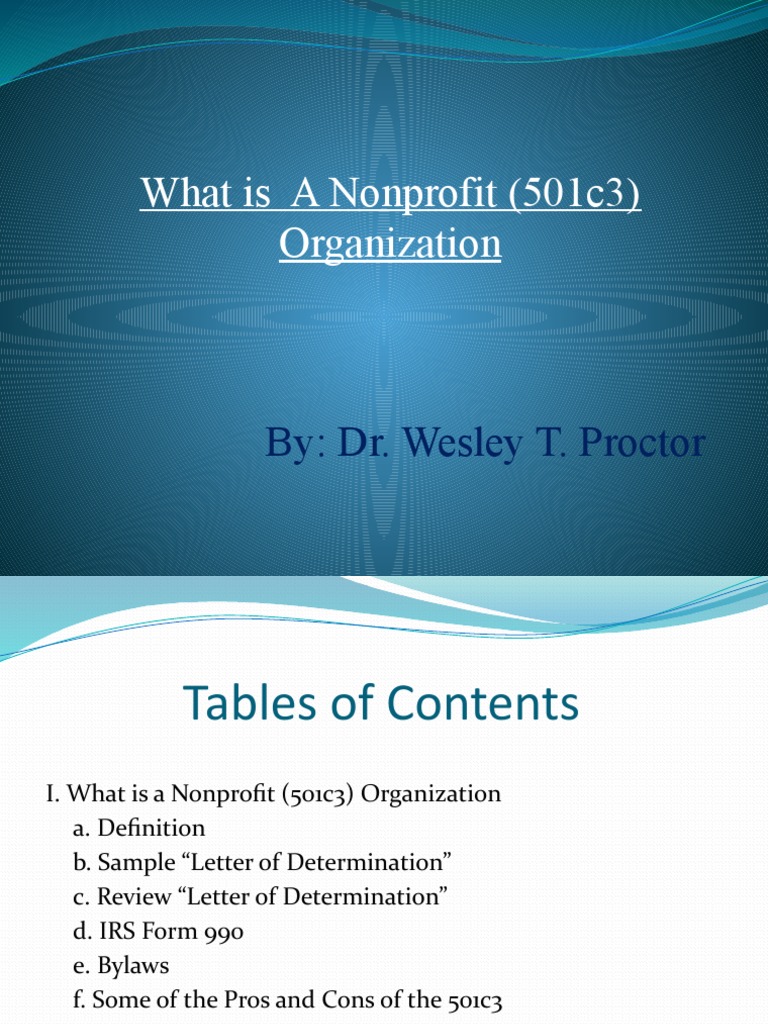 Establishing A Nonprofit Organization PowerPoint Presentation-Week #1 ...