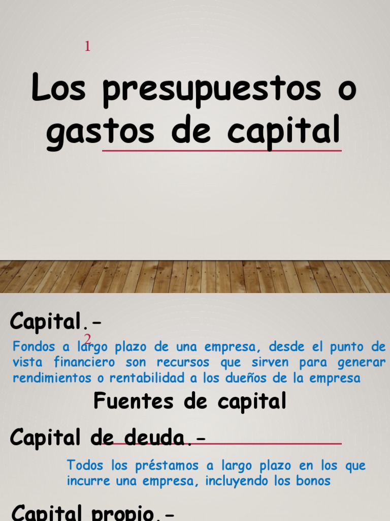 Los Presupuestos o Gastos de Capital | PDF | Presupuesto | Business
