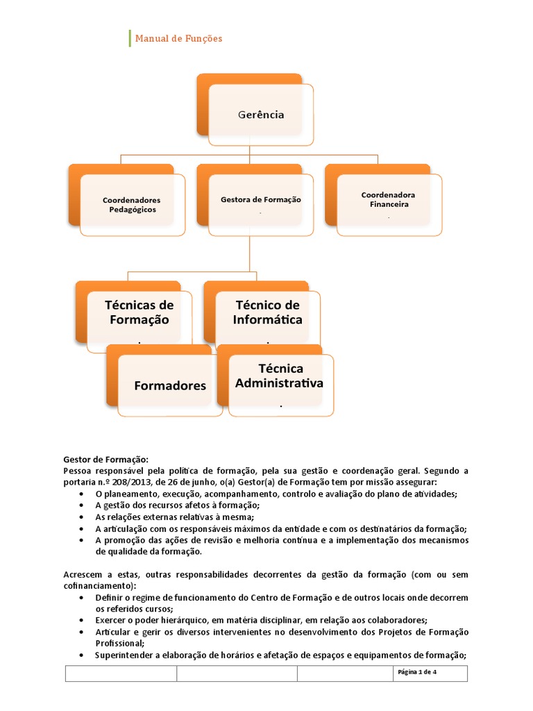 Manual de Funções Gestão Da Formação | PDF | Business | Economias