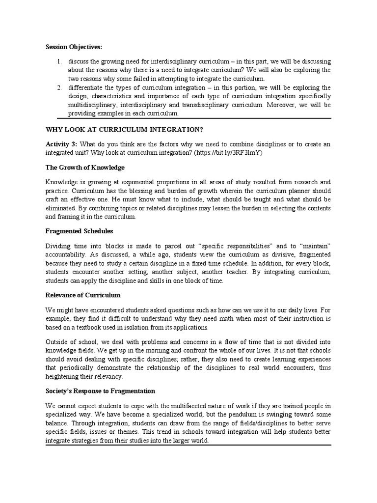 Script 1 | PDF | Curriculum | Interdisciplinarity Script 1 | PDF | Curriculum | Interdisciplinarity