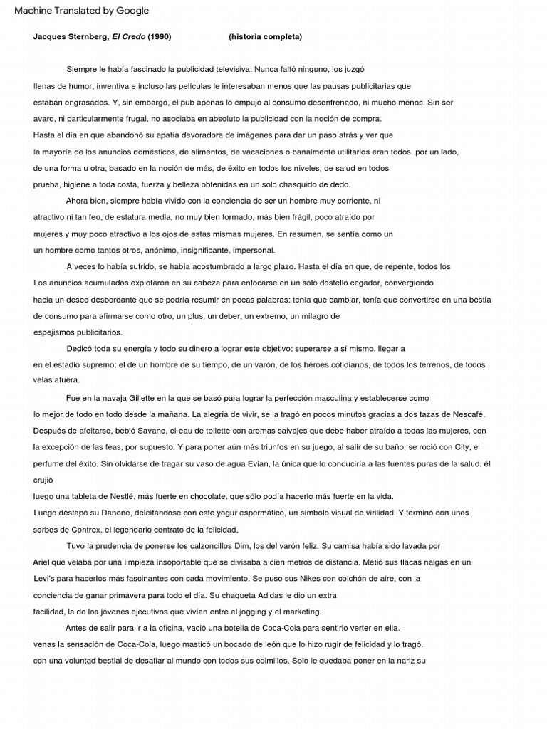 3 - Texte Intégral - Le Crédo Jacques Sternberg | PDF