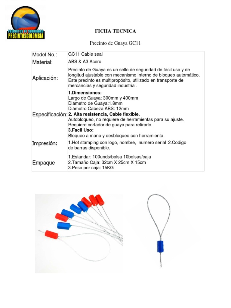 Ficha Tecnica Guaya GC11 | PDF