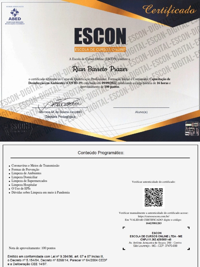 Certificado RIAN | PDF