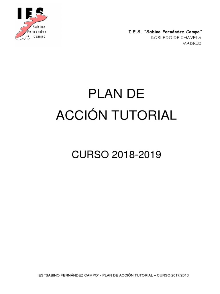 IES SABINO FERNÁNDEZ CAMPO PLAN ACCIÓN TUTORIAL | PDF | Evaluación | Maestros