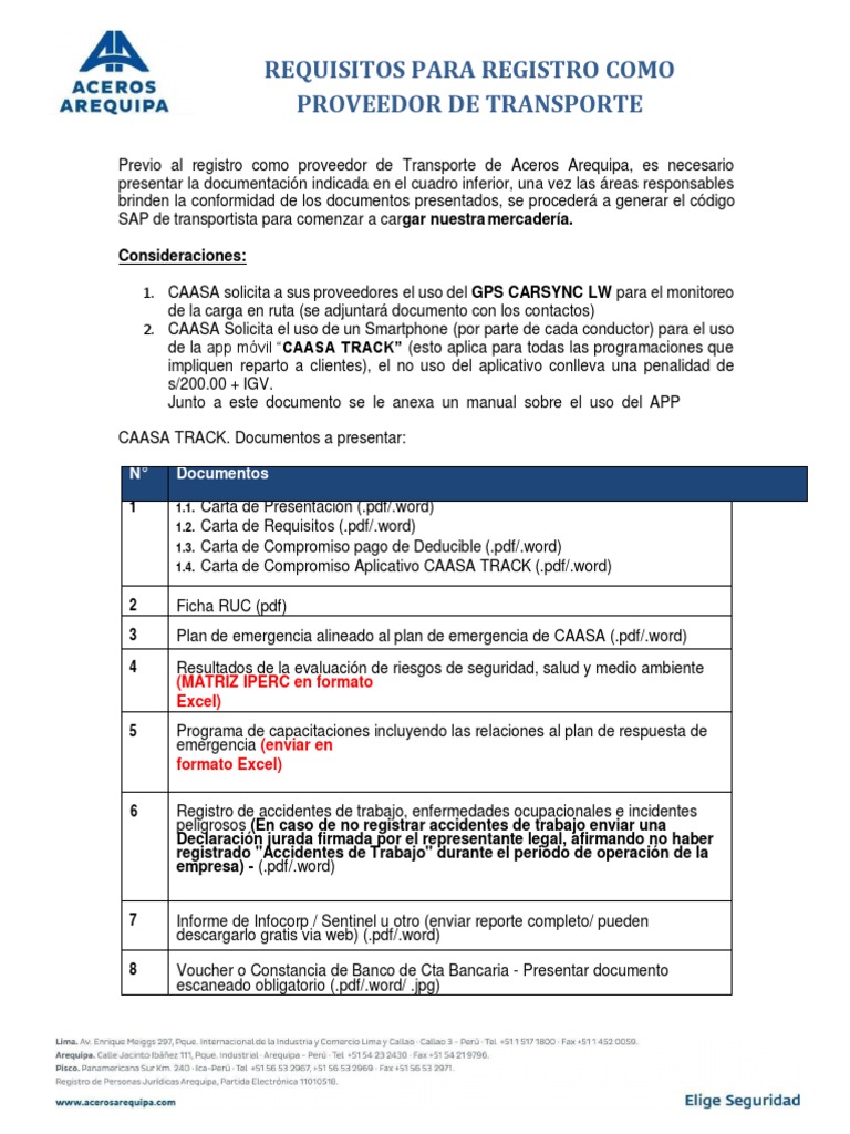 Requisitos para Registro de Proveedor | PDF