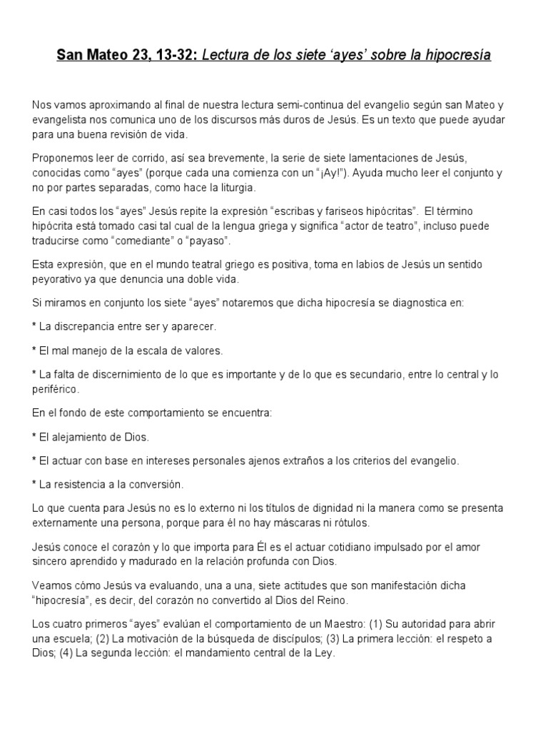 San Mateo 23 | PDF | Jesús | Evangelio de Mateo