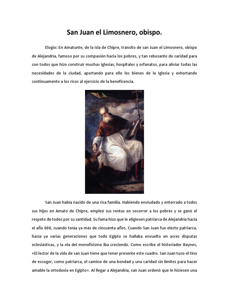 San Juan El Limosnero | PDF | Perdón