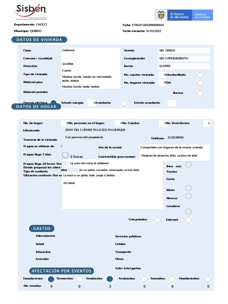 Descargar Ficha Sisben | PDF