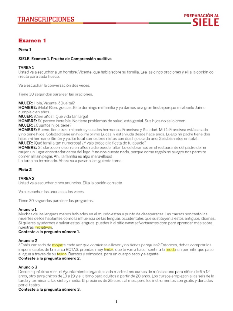 Prep. Siele Transcripciones | PDF