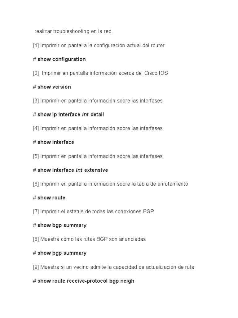 Realizar Troubleshooting en La Red | PDF | Enrutador (Computación) | Interfaz de línea de comando