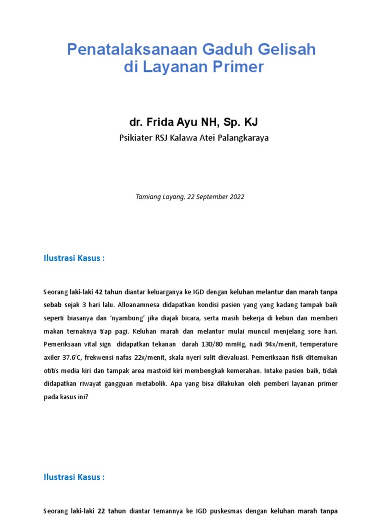 Penatalaksanaan Gaduh Gelisah | PDF