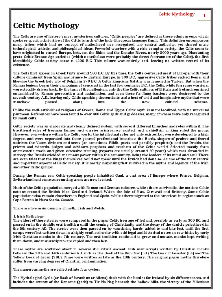 Celtic | PDF | Mythology | Irish Mythology