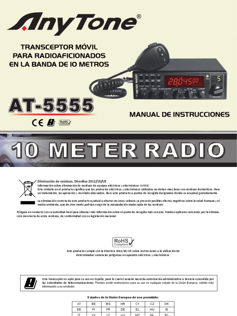 Anytone 5555 Manual 2 | PDF | Modulación de frecuencia | Altoparlante