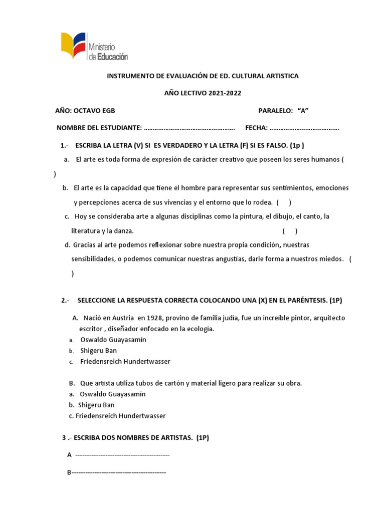 Prueba de Octavo de Eca | PDF | Cómics | Dibujo