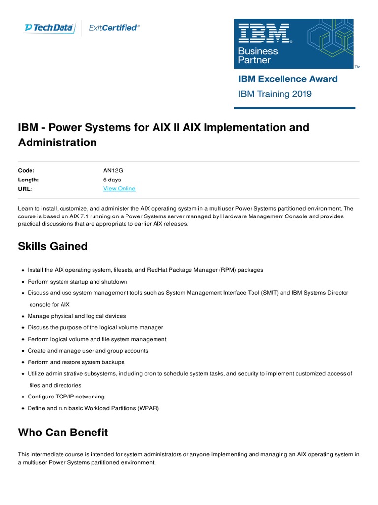 Power Systems For Aix II Aix Implementation and Administration | PDF ...