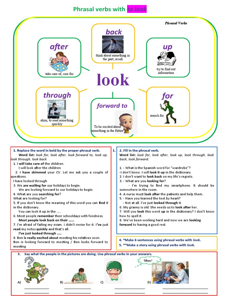 Phrasal Verbs With Look Grammar Drills Picture Description Exercises ...