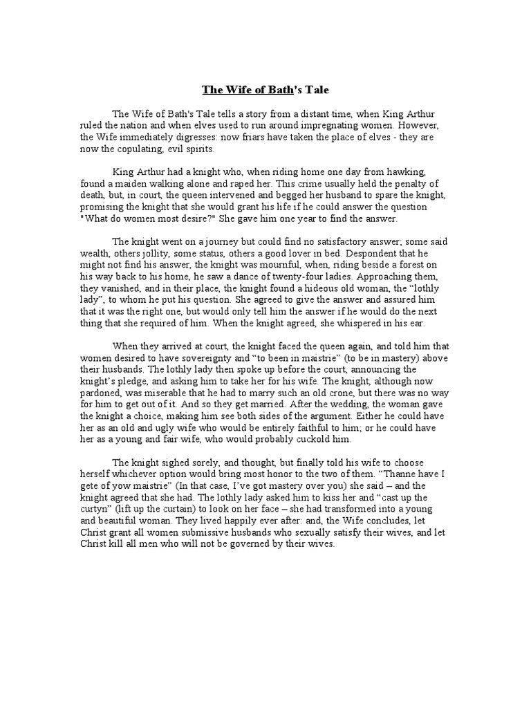 The Wife of Bath's Tale | PDF