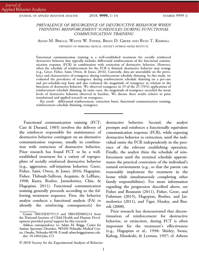 Briggs 2018 | PDF | Reinforcement | Behaviorism