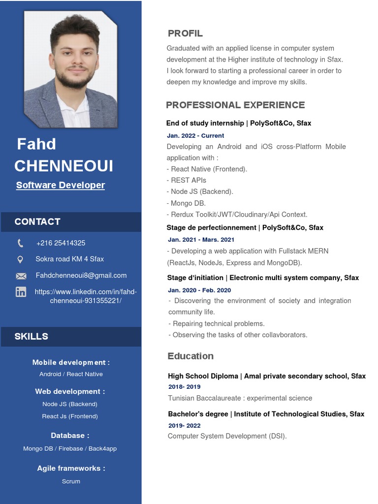 Fahd Chenne Oui CV | PDF | Information Technology Management | Computer Science
