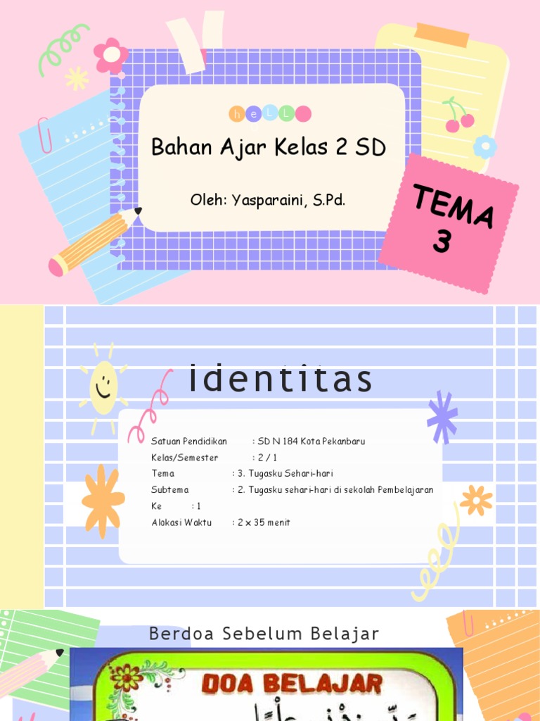 Bahan Ajar Kelas 2 SD: Tema 3 | PDF | Seni