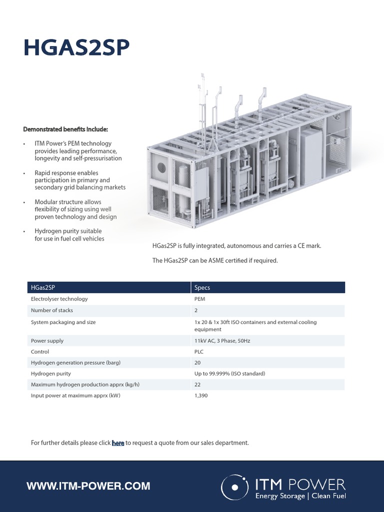 ITM - Power HGas2SP PEM | PDF
