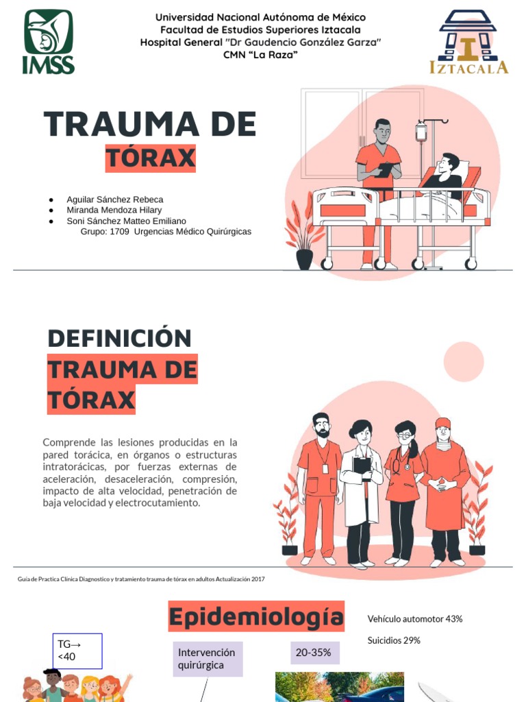 Trauma torácico: Fisiopatología, clasificación y manejo de las lesiones ...