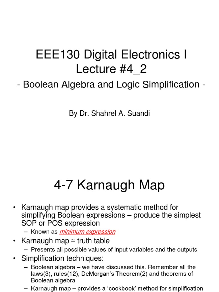 Karnaugh Map Simplification Techniques | PDF