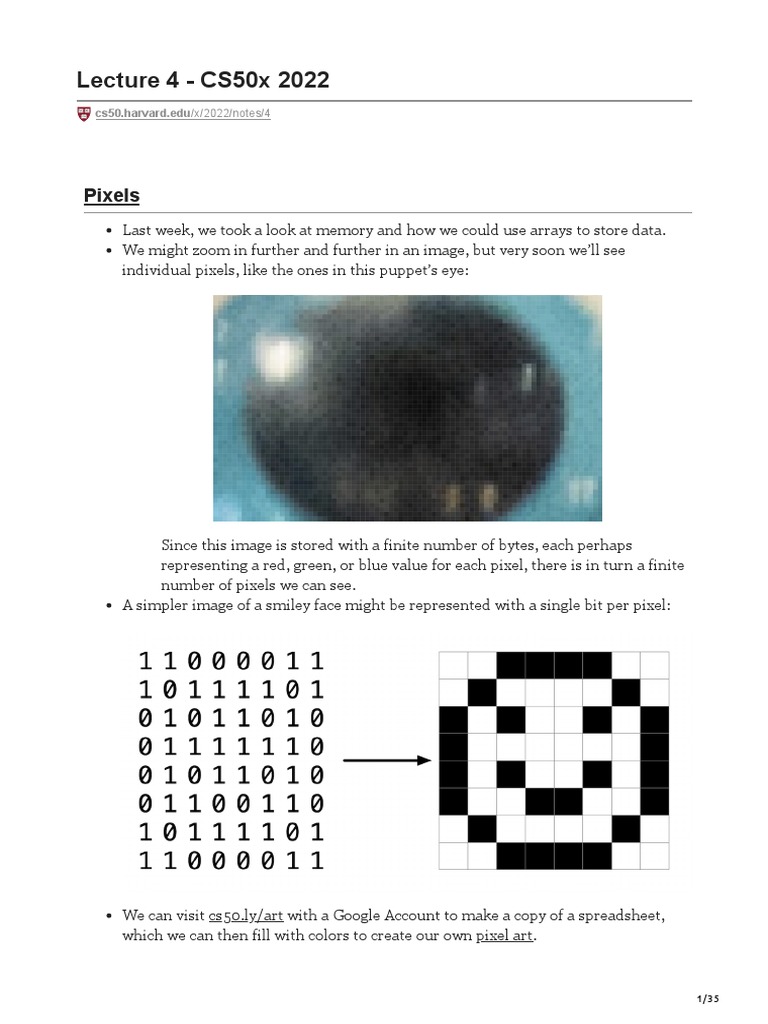 Cs50.harvard - Edu-Lecture 4 - CS50x 2022 | PDF