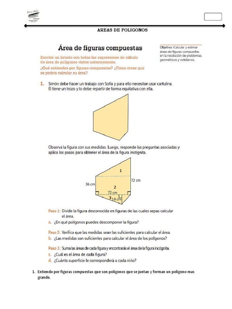 Hoja de Trabajo Areas de Poligonos | PDF | Métodos y materiales de ...