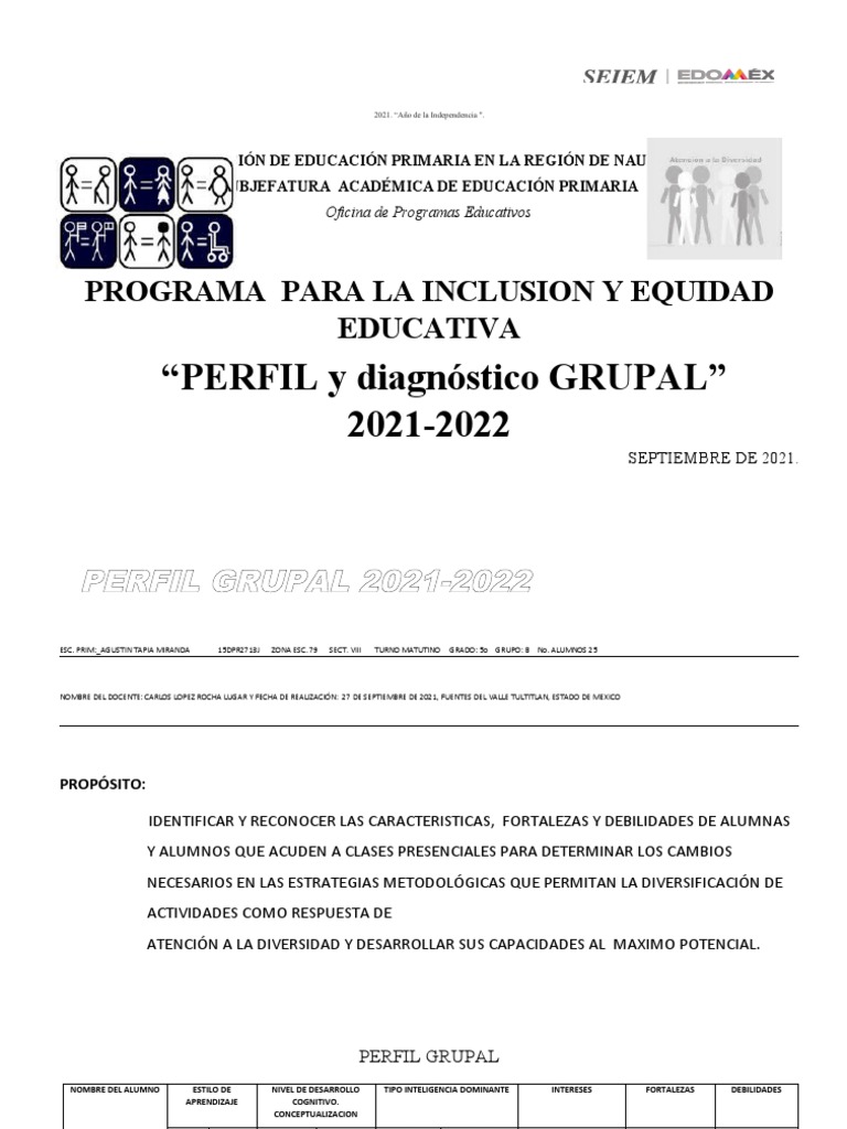 Perfil Grupal 5ob | PDF | Inteligencia | Salón de clases