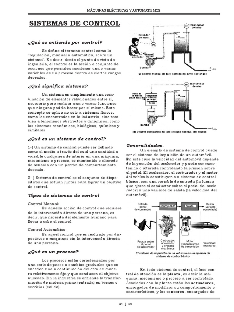 1 Sistemas de Control | PDF | Scada | Sistema de control