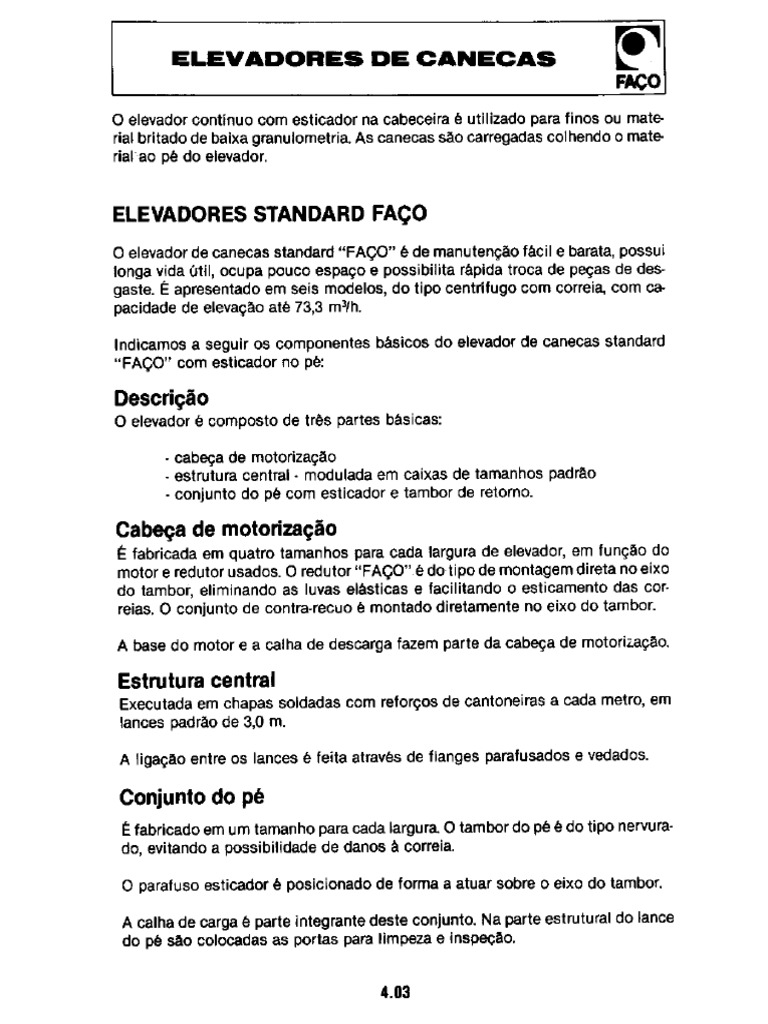 Manual FACO - Cangilones | PDF