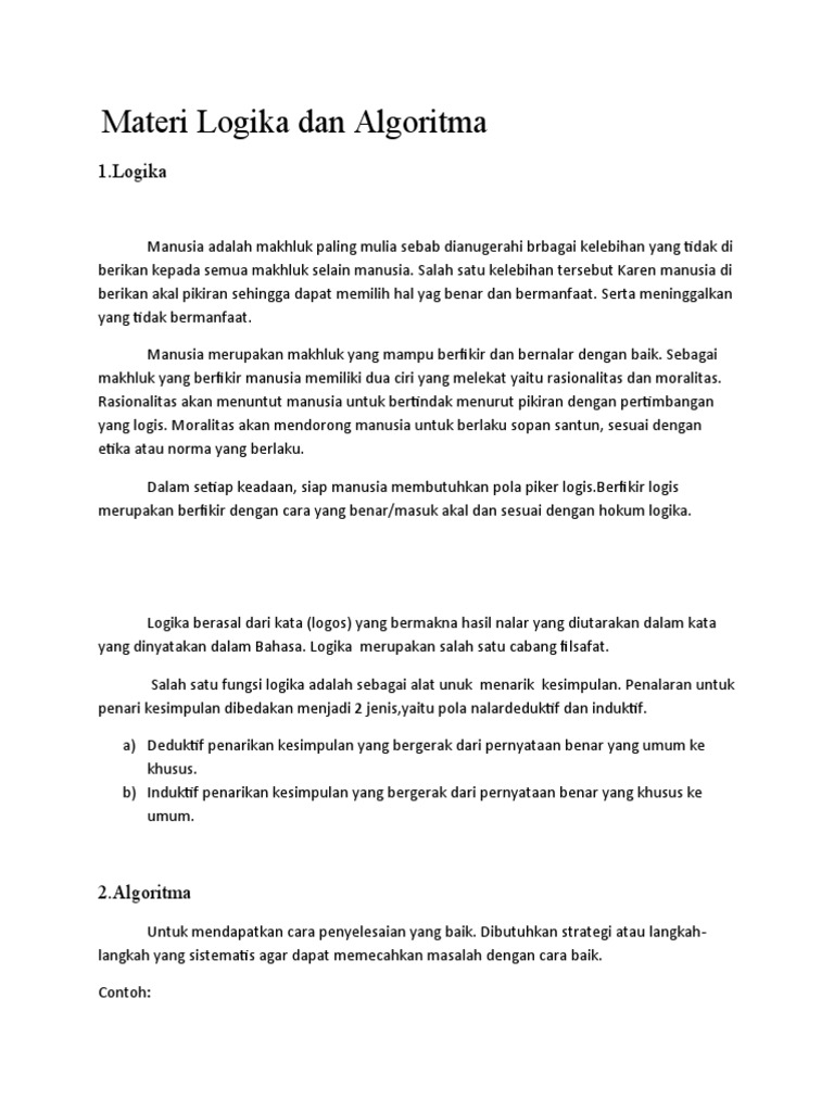Materi Logika Dan Algoritma | PDF