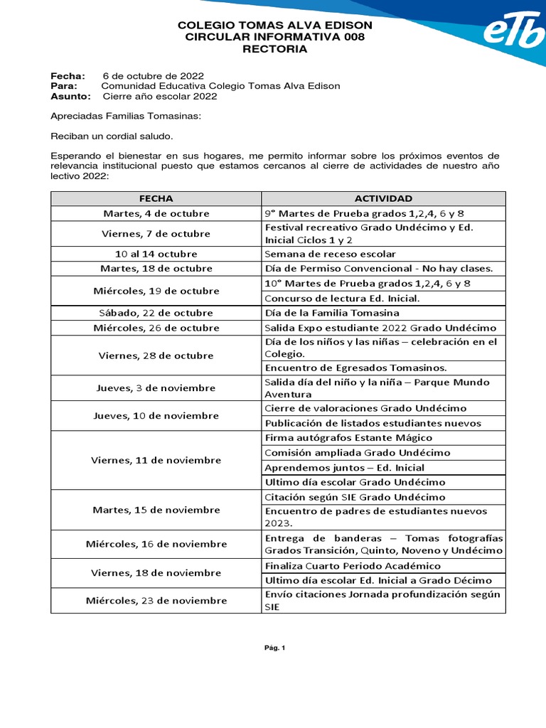 Circular #8 2022 | PDF